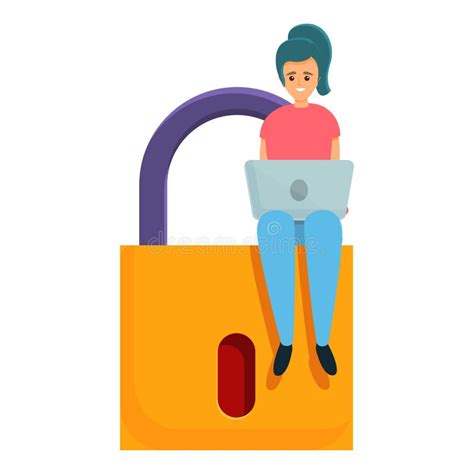 Web Privacidad Icono Estilo De Dibujos Animados Ilustración Del Vector