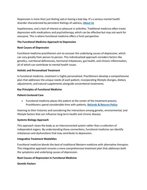 Ppt Functional Medicine And Depression