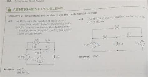 Solved 108 Techniques Of Circut Analysis In This Assessment