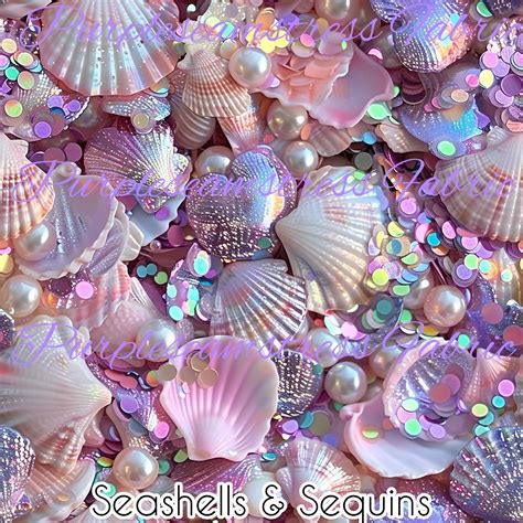 Faux Seashells And Sequins Fabric Purpleseamstress Fabric
