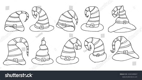 Set Halloween Hat Vector Illustration Witch Stock Vector Royalty Free