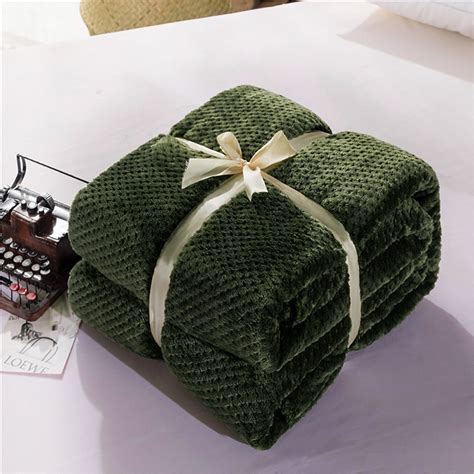Cotton Blankets Soft Warm Plaid Fleece Bed Blanket Large Mesh Flannel
