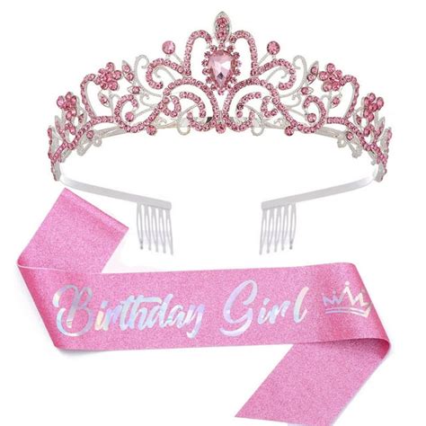Birthday Girl Sash And Rhinestone Tiara Set Women Birthday Sash And