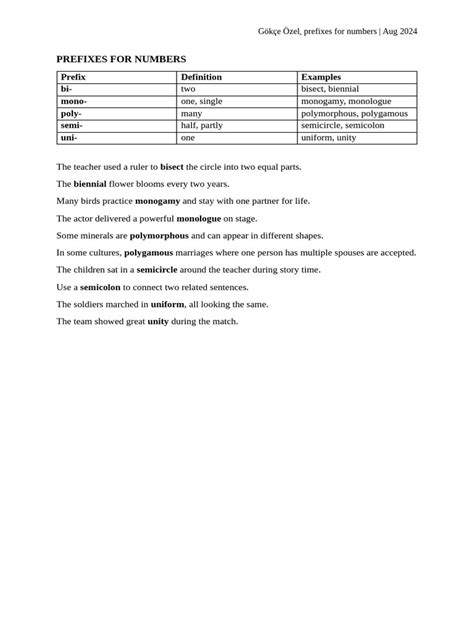 Prefixes For Numbers Pdf