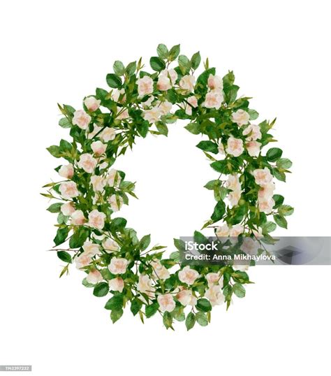 Handmålad Akvarell Blomster Krans På Vit Bakgrund Krans Blommig Ram Akvarell Blommor Pioner Och
