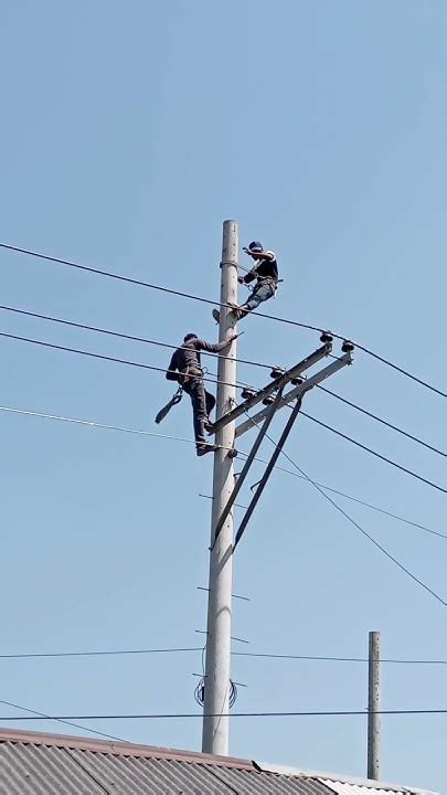 Electric Job On Spc Pole Electrician Electricity Electricalwork