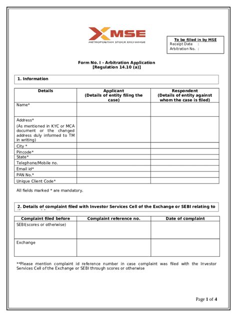 Arbitration Application No Doc Template Pdffiller