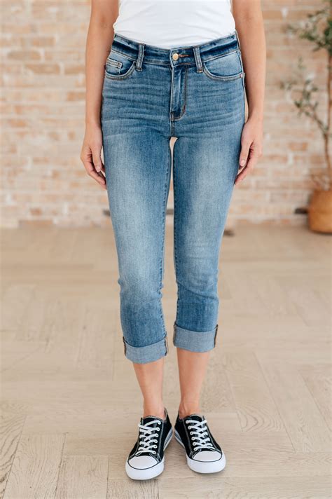 Laura Mid Rise Cuffed Skinny Capri Jeans Charming Charlie
