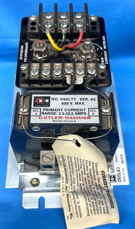 Cutler Hammer Current Sensitive Relay D6loa3 D60lt3 D60la 600v Ser A2