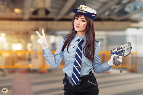 Elarte Cosplay Overwatch Police Officer D Va Cosplay