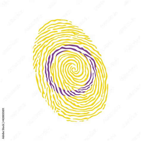 Fingerprint Vector Colored With The Intersex Pride Flag Isolated On