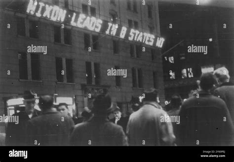 Elections Crowd Watching Election Sign In Times Square 9 November 1960