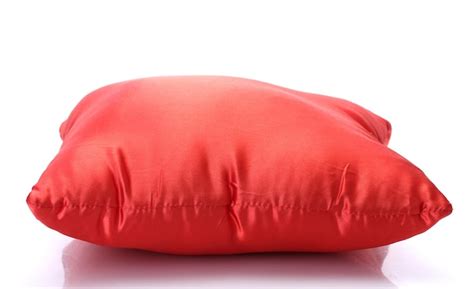 Premium Photo Red Bright Pillow Isolated On White