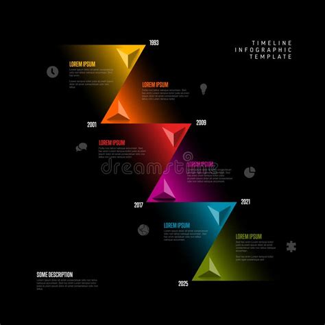 Simple Dark Diagonal Infographic Template With Triangle Arrows Stock