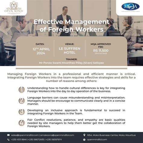Open Mind Consulting Ltd Mauritius On Linkedin Foreignworkers