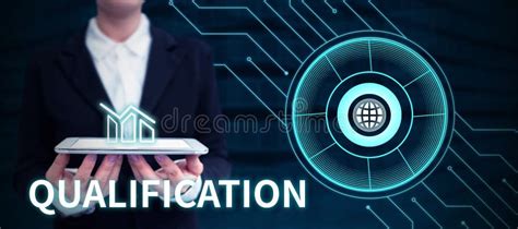 Text Sign Showing Qualification Concept Meaning Officially Permission