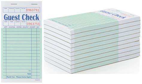 Server Note Pads Guest Checks Waitress Notepadguest Receipt Buy