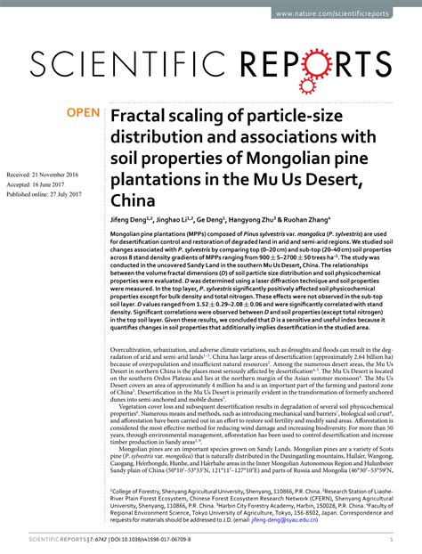 Solution Fractal Scaling Of Particle Size Distribution And
