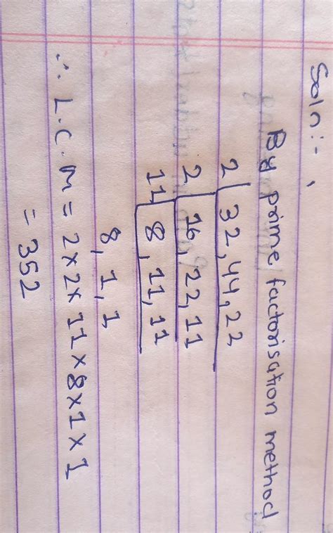 Find The Lcm Of Following Number By Prime Factorisation 324422