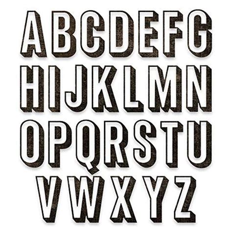 Sizzix Thinlits Die Set 26pk 664729 Alphanumeric Shadow Upper By Tim Holtz Online Marketplace