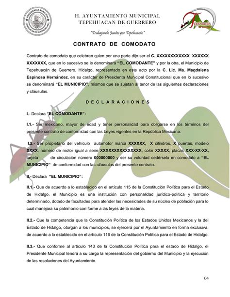 Contrato De Comodato