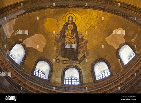 Mosaik Der Jungfrau Maria Und Jesuskind Hagia Sophia Aya Sofya Moschee