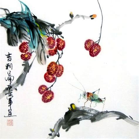 Chinese Insects Painting Insect 2572001 33cm X 33cm13〃 X 13