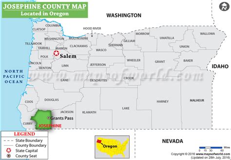 Josephine County Map Oregon