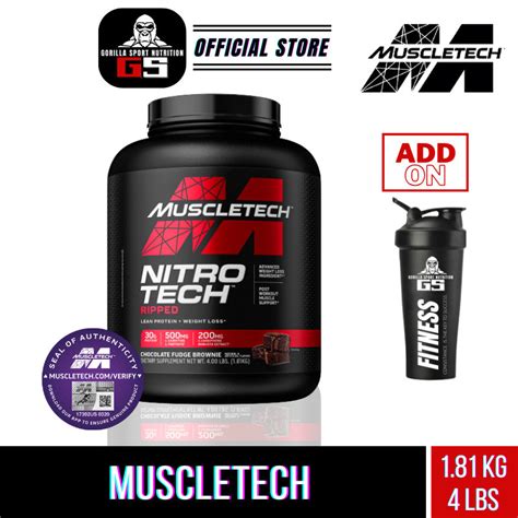 Muscletech Nitro Tech Ripped Whey Isolate Protein 4lbs New Shopee