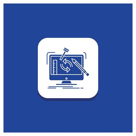 Blue Round Button For Engineering Project Tools Workshop Processing