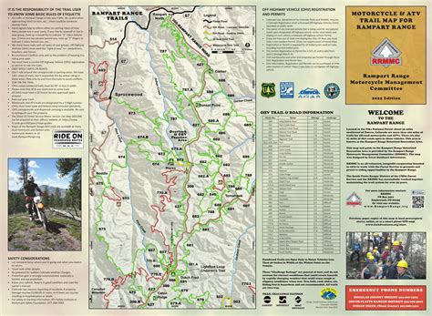 Rampart Range Trails Folded Map Great Outdoors Adventures On And Off
