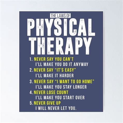 Cute Laws Of Physical Therapy Pt Month Dpt Pta Poster For Sale By