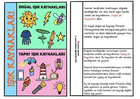 Işık Kaynakları İnteraktif Defter Etkinliği Zehra Öğretmen Yeni İçerikler Eğitim Öğretim