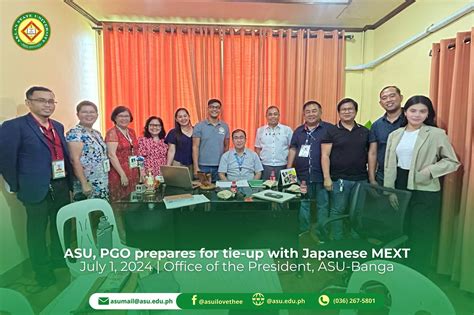 Asu Pgo Prepares For Tie Up With Japanese Mext Aklan State University