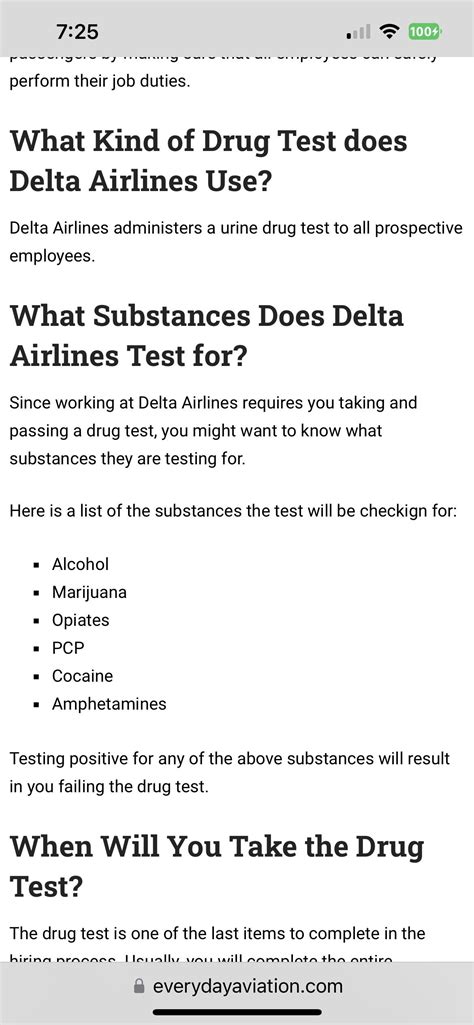 Drug Test Rcabincrewcareers
