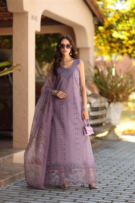 Noor Luxe Chikankari 2026 By Saadia Asad D4 A French Violet