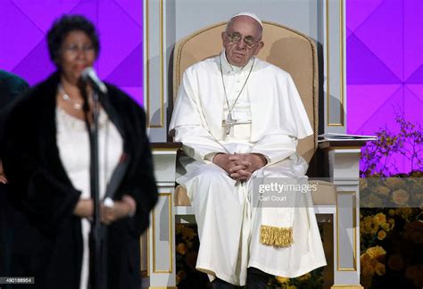 Aretha Franklin Performs At The Festival Of Families As Pope Francis