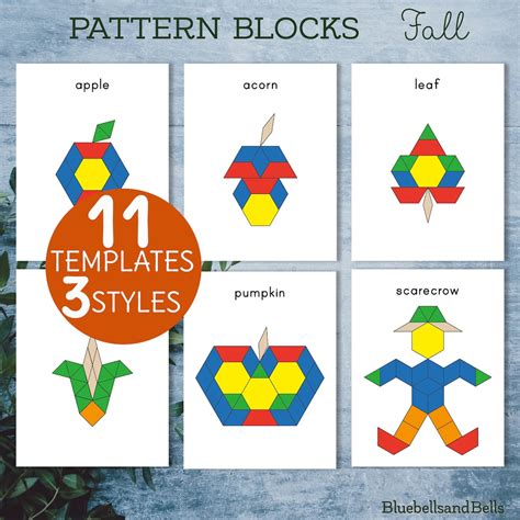 Fall Pattern Blocks Templates Preschool And Kindergarten Printable