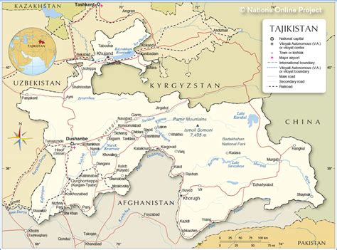 Tajikistan Map Geography