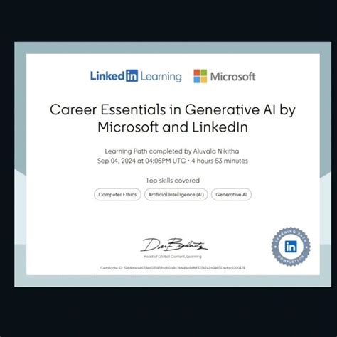 completed generative ai course by microsoft aluvala nikitha posted on