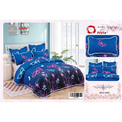 Premium Cadar Patchwork Set 6in1 Tilam Katil Queen King Size 230x250cm Large Size Bedding Set