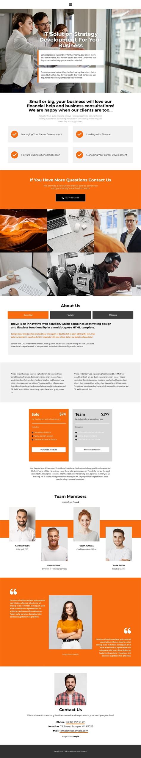 we create a comfortable environment web page design