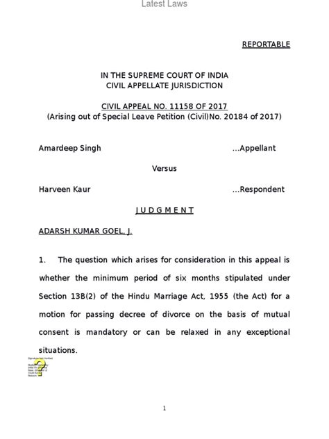 Mutual Consent Divorce Judgement Pdf Divorce Alimony