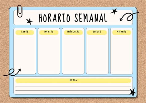 Lindo Horario Semanal Imprimible