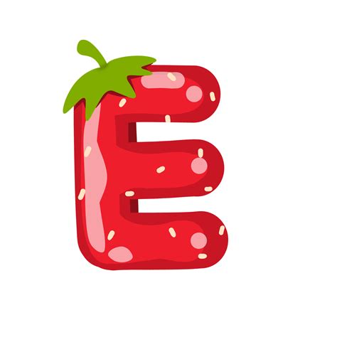 alphabet e strawberry style 28587226 png