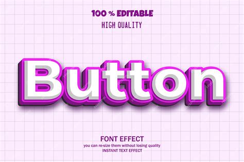 premium vector modern bold button text style editable font effect