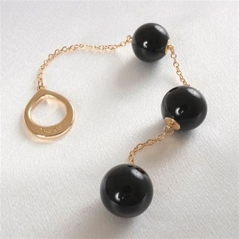 Sylvie Monthule Insertable Double Black Eggs Black Bow And Pendant With Gold Chain Dallas