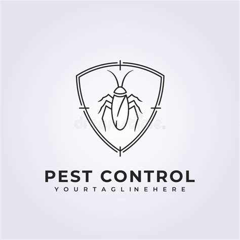 Pest Control Cockroach Insect Logo Vector Minimal Line Illustration