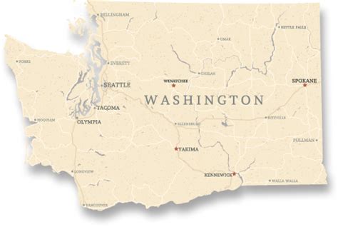 Map Of Washington State With Capital And Major Cities