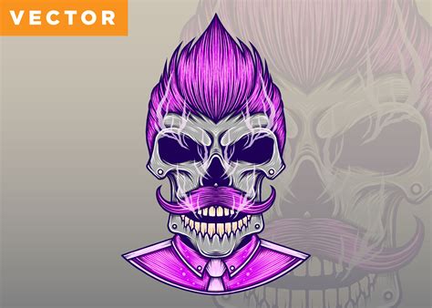 Mustached And Bearded Skull Graphic By Wodexz · Creative Fabrica